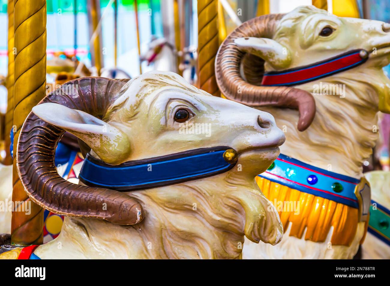 Goat Carrousel Ride Stock Photo - Alamy