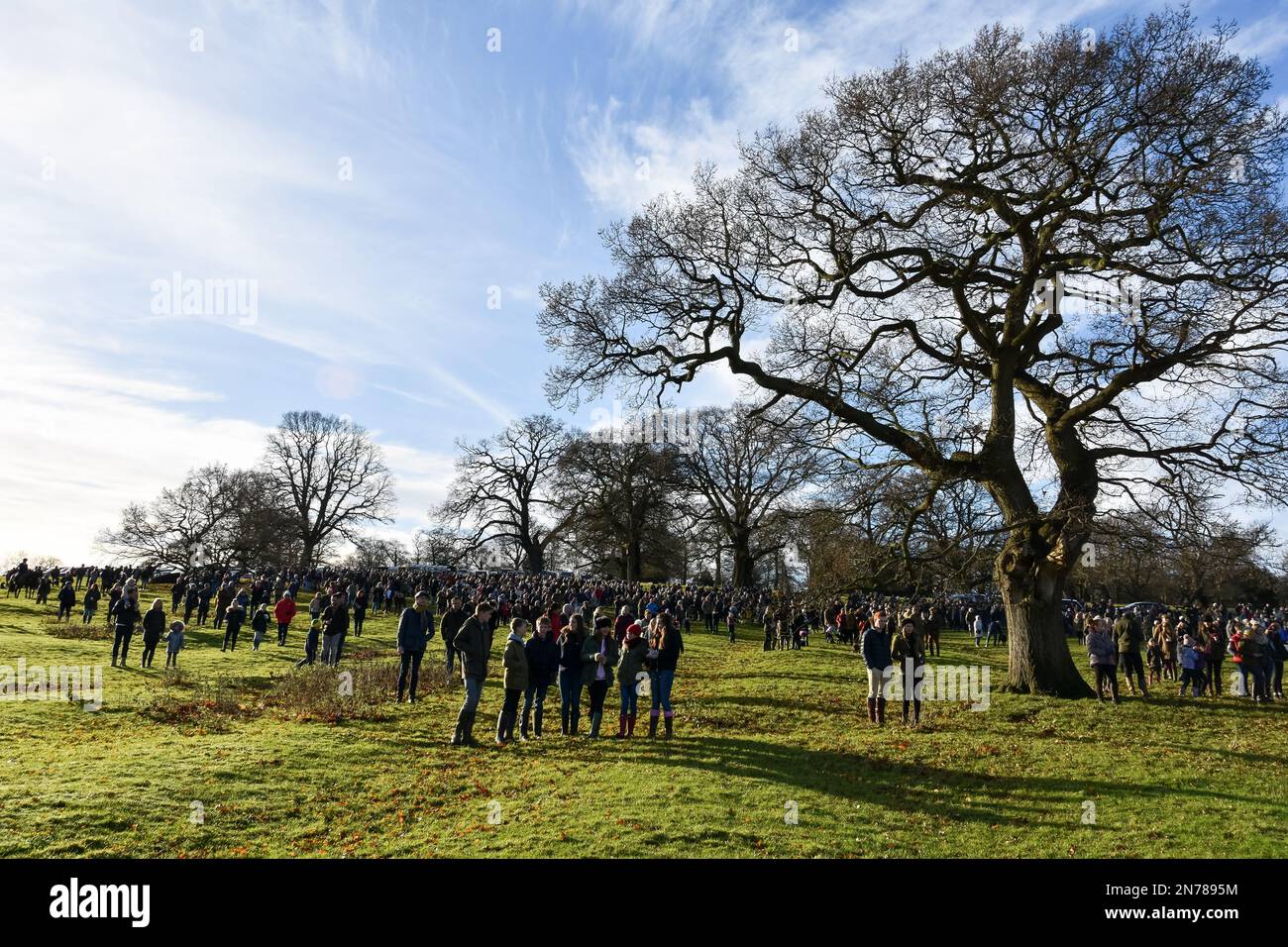 Huntsmen parade around for the public to see before their scent hunting ...