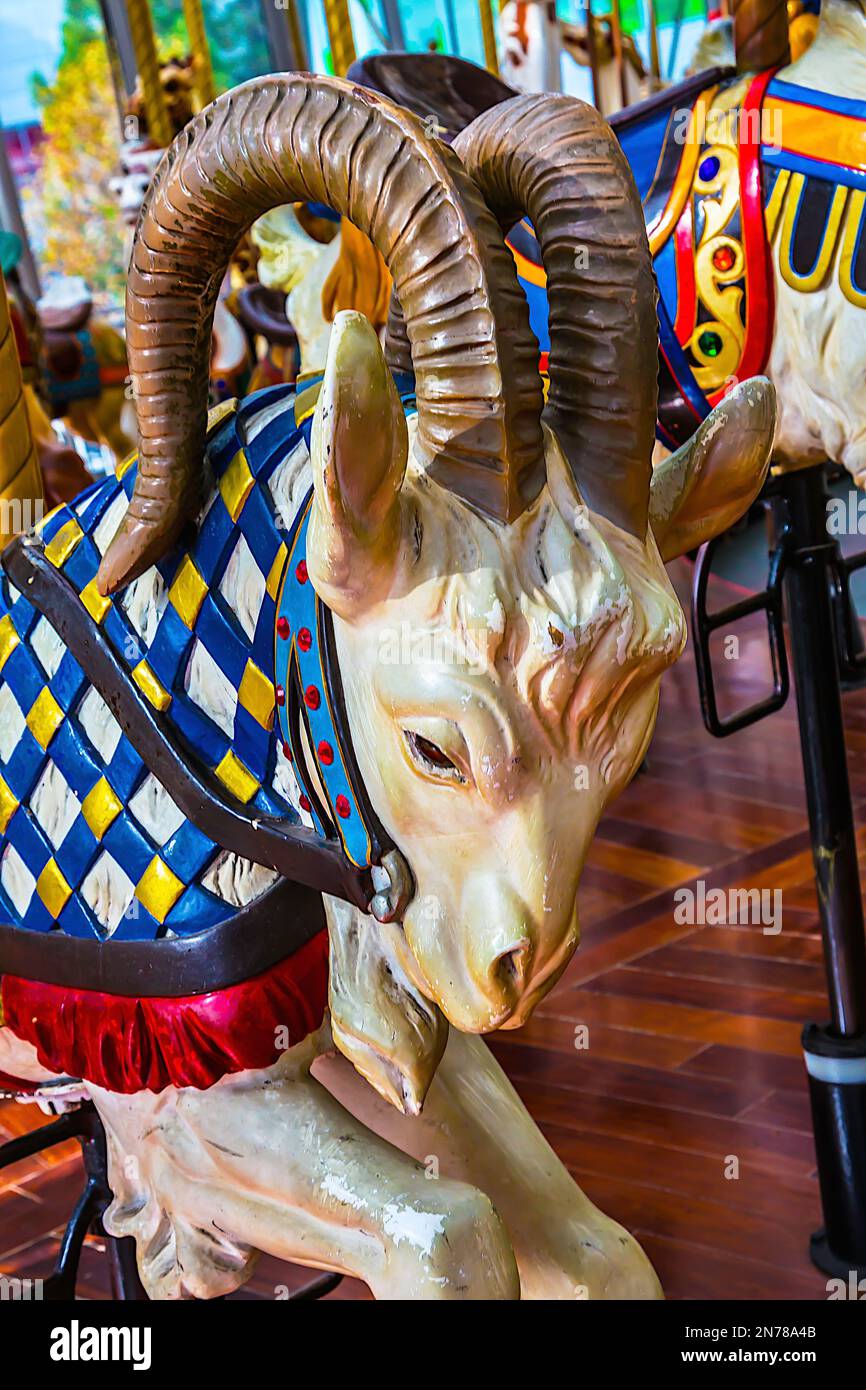 Ram Carrousel Ride Stock Photo - Alamy
