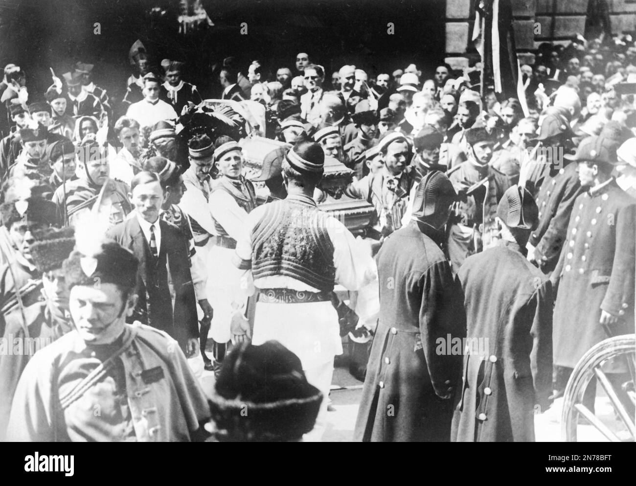 The coffins of murdered Croat leaders, Pavle Radic and Dr. Duro ...