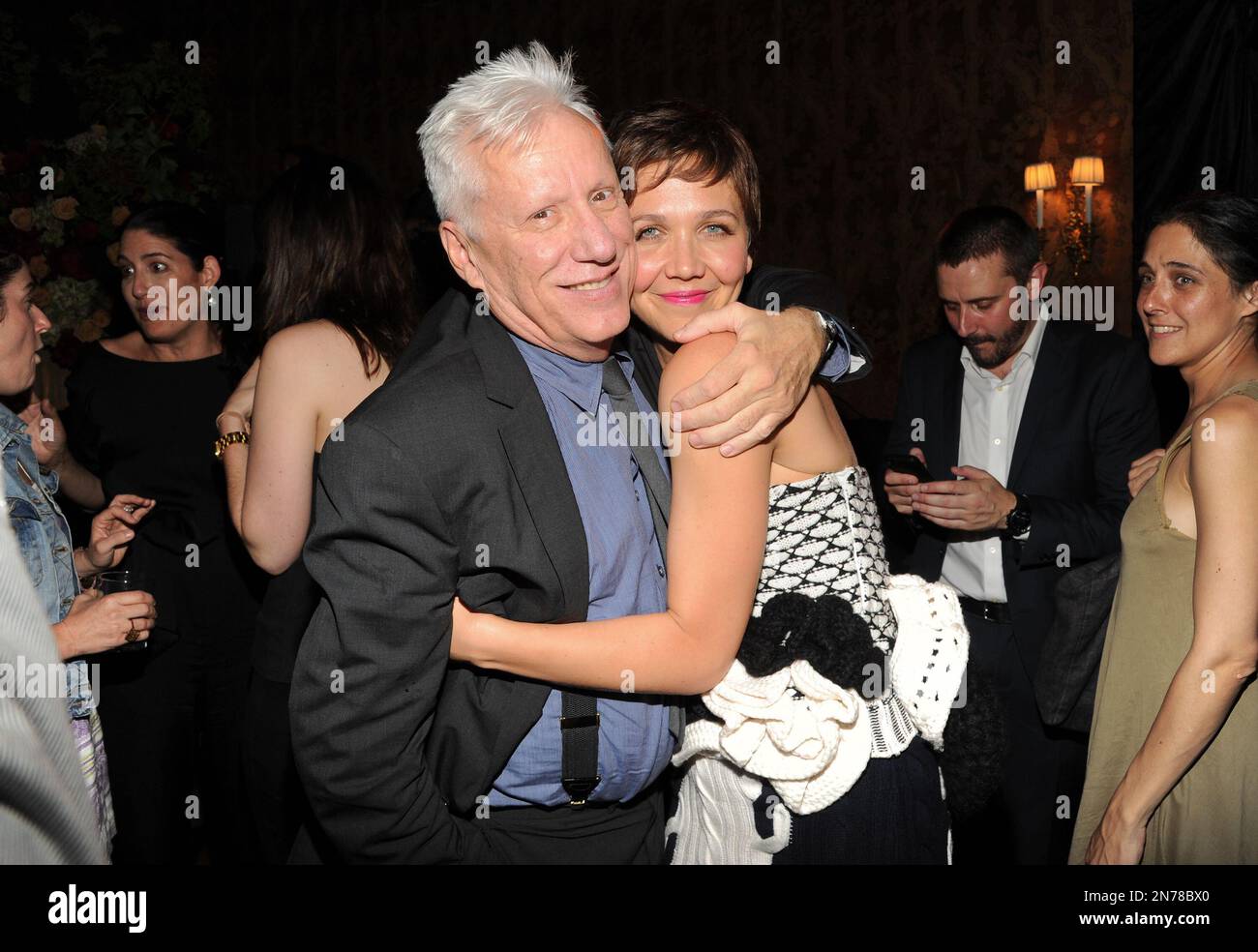 Actors James Woods and Maggie Gyllenhaal attend the "White House Down" premiere party at The ...