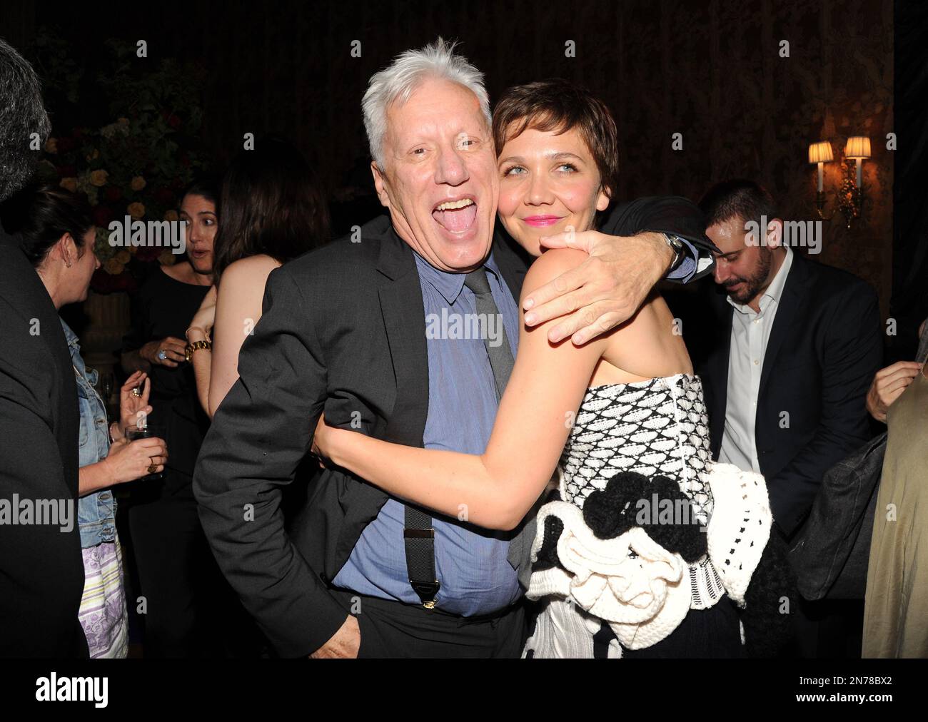 Actors James Woods and Maggie Gyllenhaal attend the "White House Down" premiere party at The ...