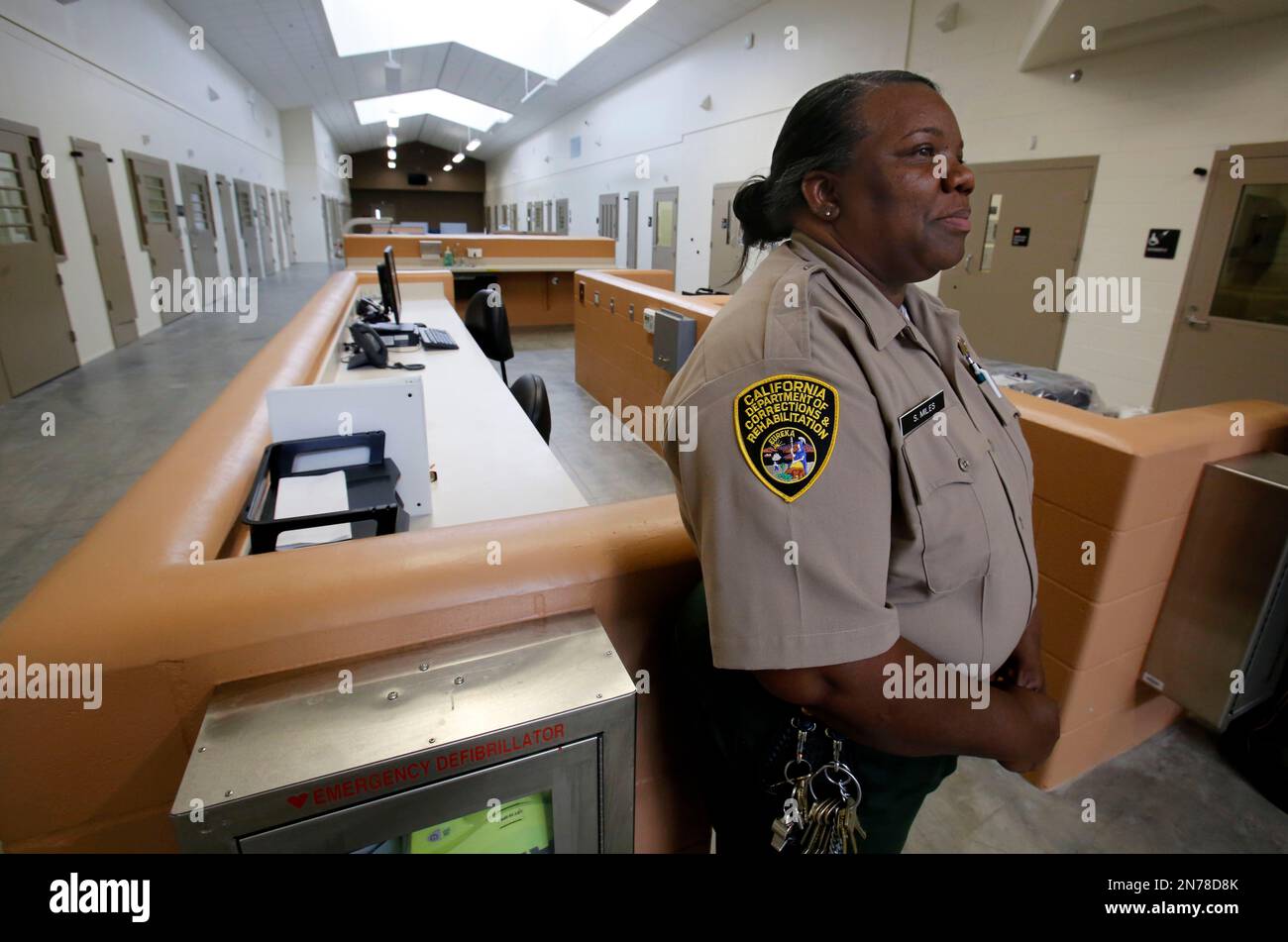 Correctional Officer Stella Miles stands in one of the secure inmate ...