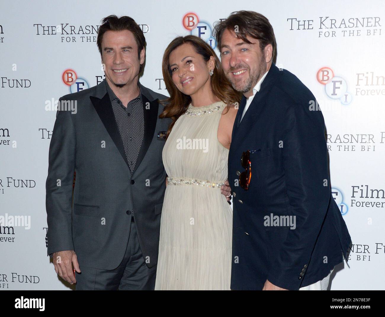 John Travolta, Ella Krasner and Jonathan Ross are seen at a Photocall ...