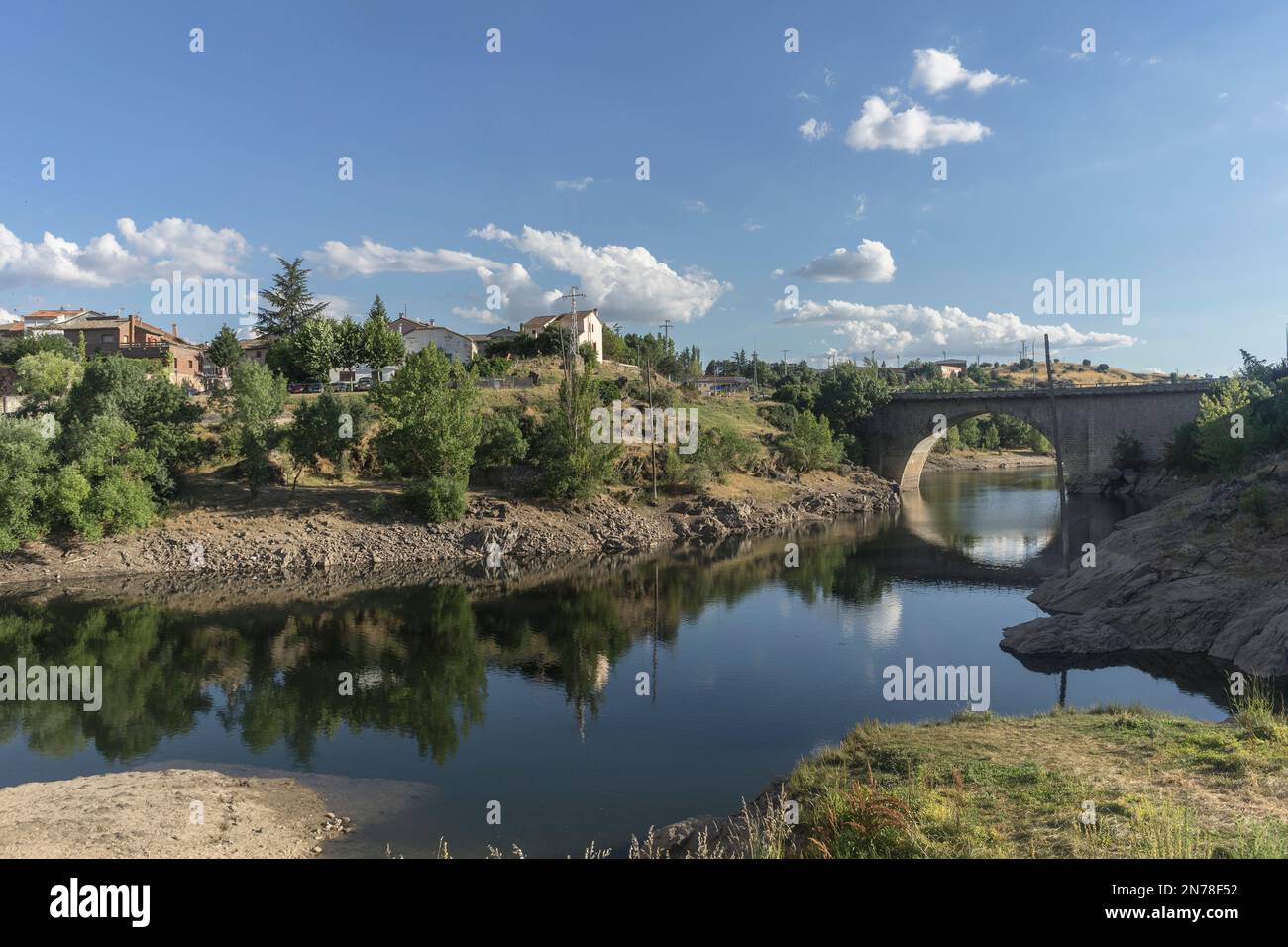 The Lozoya River crosses the medieval village of Buitrago del Lozoya ...