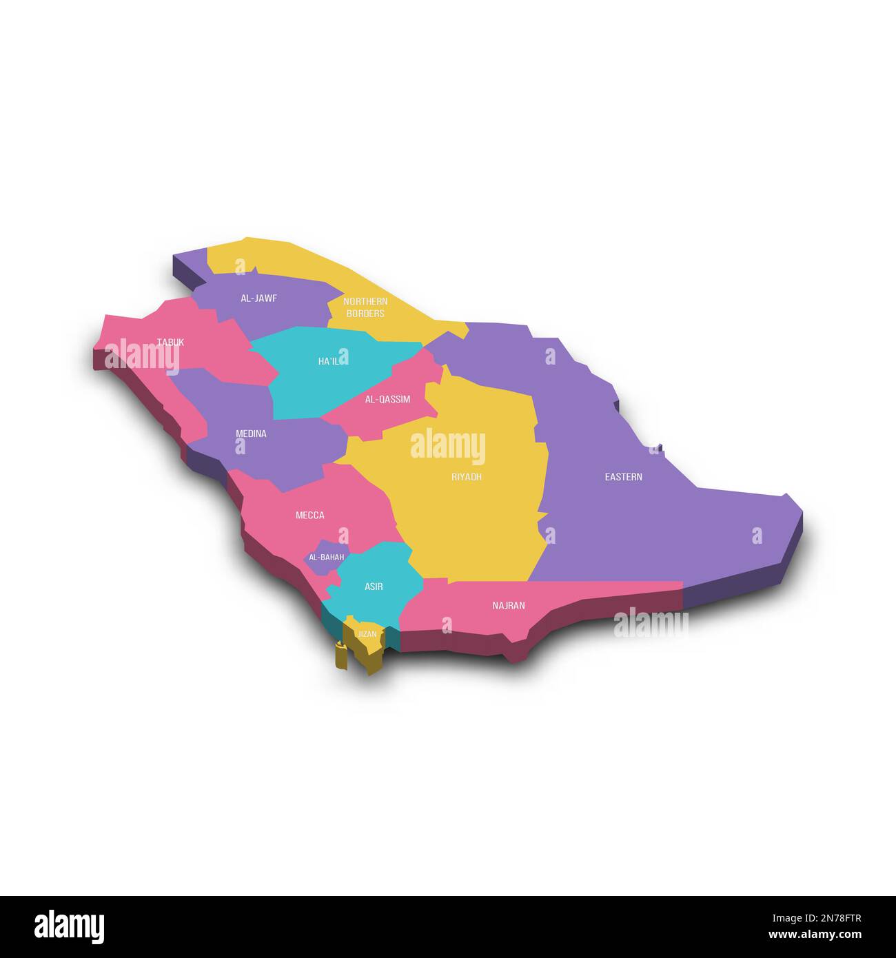 Saudi Arabia political map of administrative divisions - provinces or ...