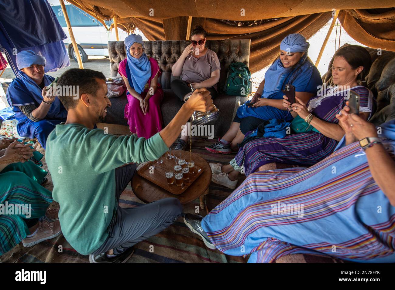Agafay Desert camel ride Morocco Stock Photo - Alamy