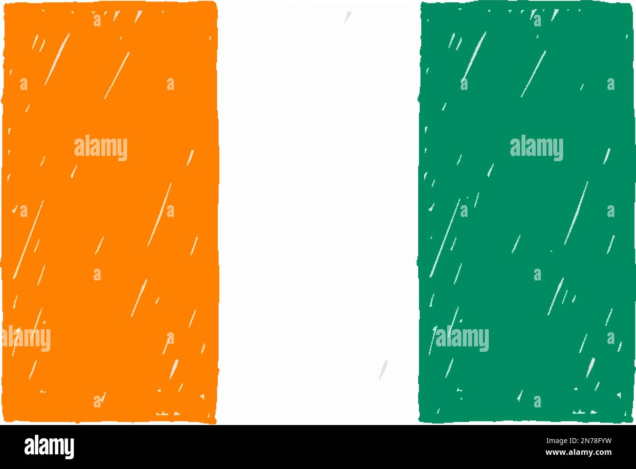 Ivory Coast Flag Pencil Color Sketch Illustration Vector Stock Vector ...