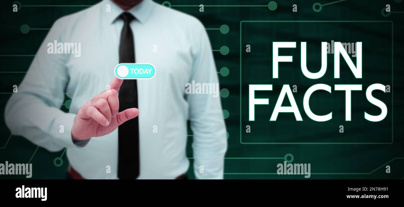 Text showing inspiration Fun Facts. Business overview short interesting ...