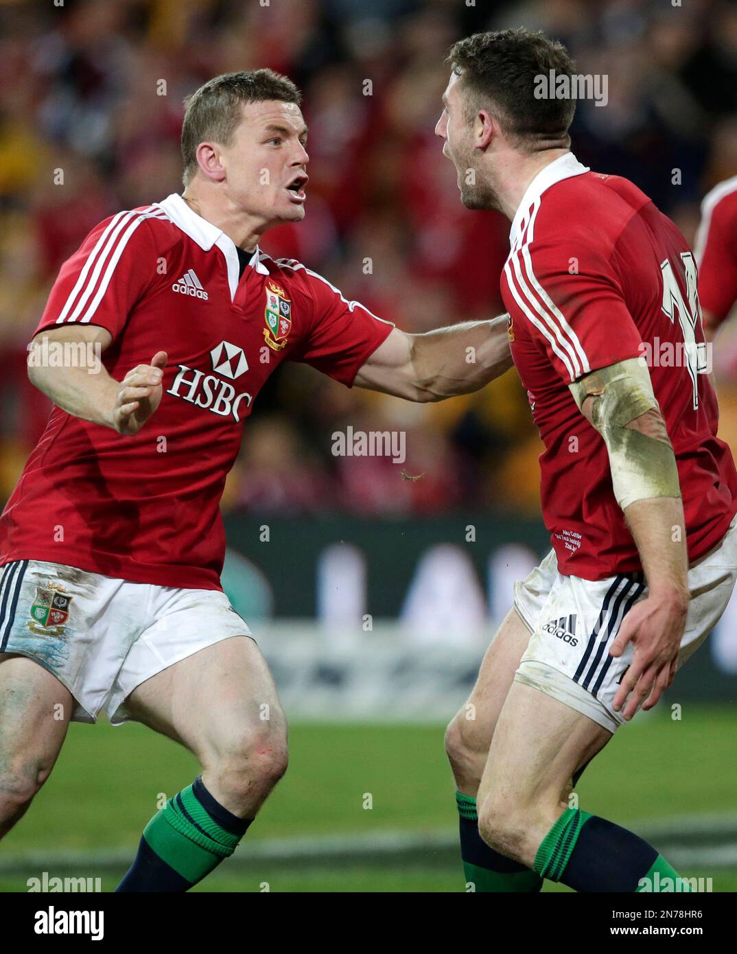 British and Irish Lions player Brian O'Driscoll, left, and Alex ...