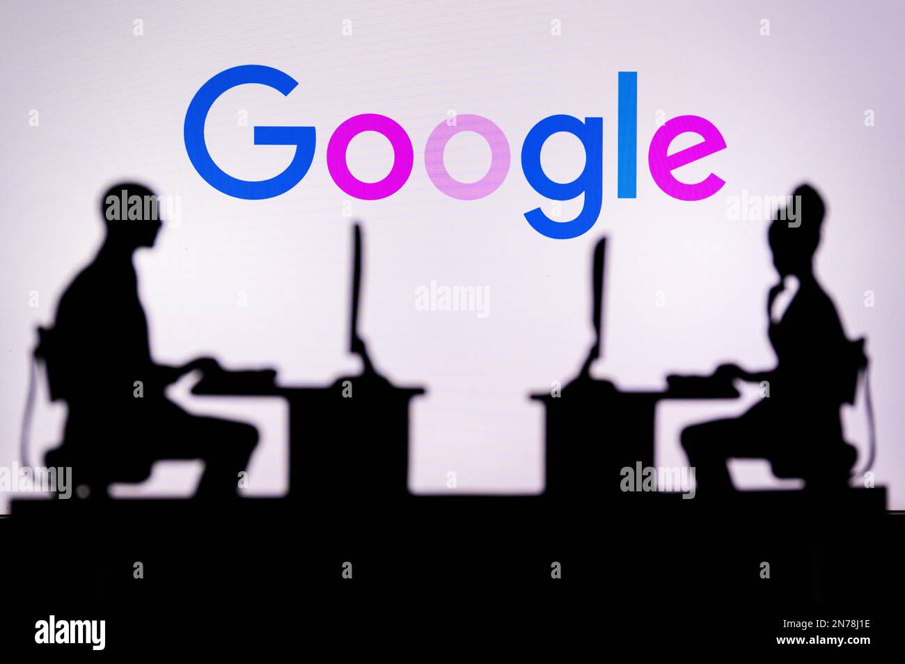 UK, LONDON. JANUARY 30, 2023: Google. Innovating the Future: Silhouette ...