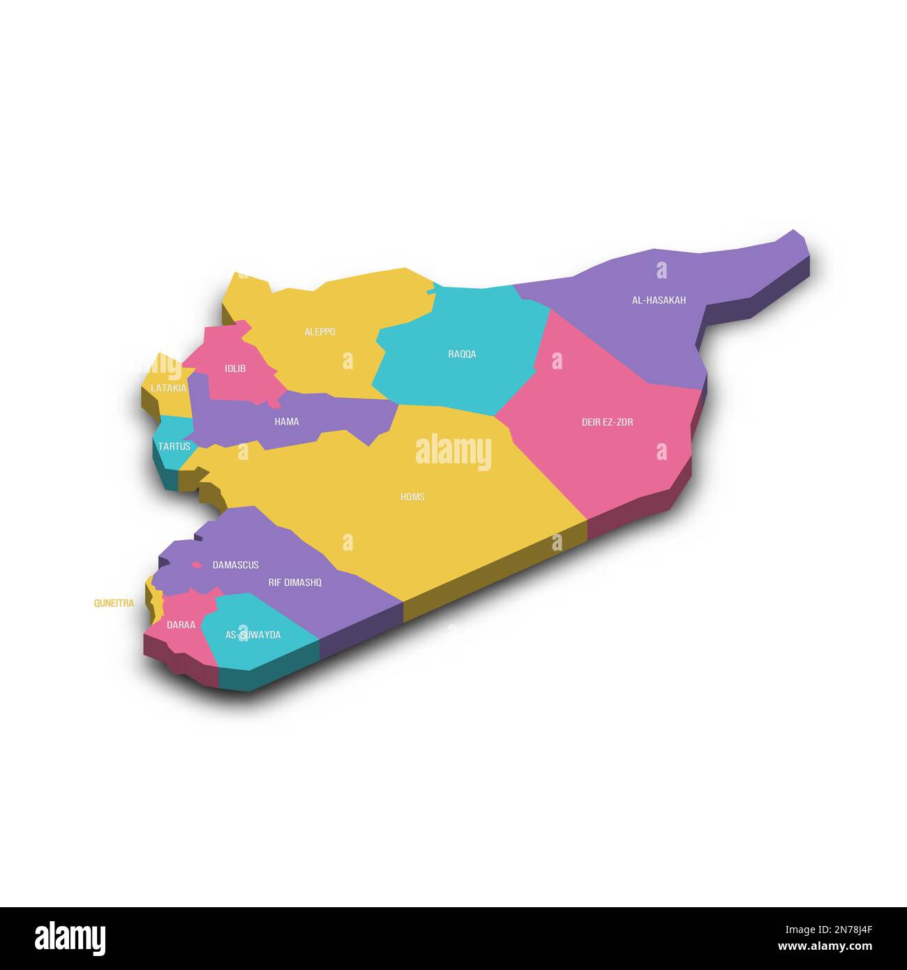 Syria political map of administrative divisions - governorates ...