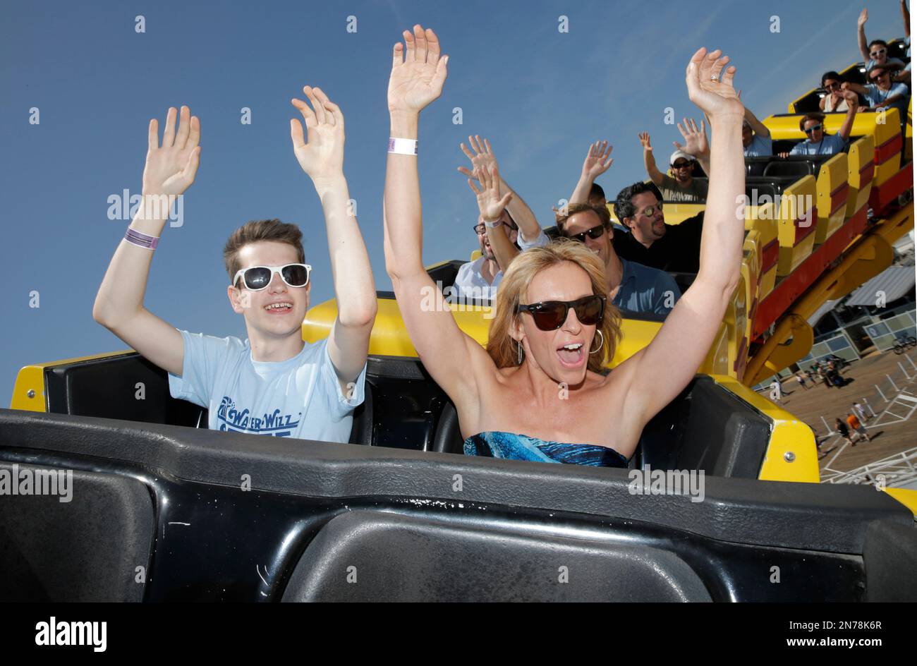 Liam James and Toni Collette ride a roller coaster for "The Way Way ...