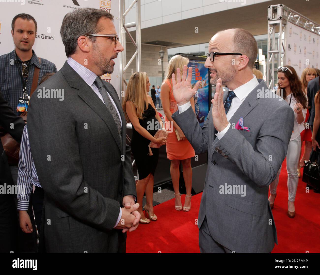 Steve Carrell and Jim Rash attend the premiere of Fox Searchlight ...