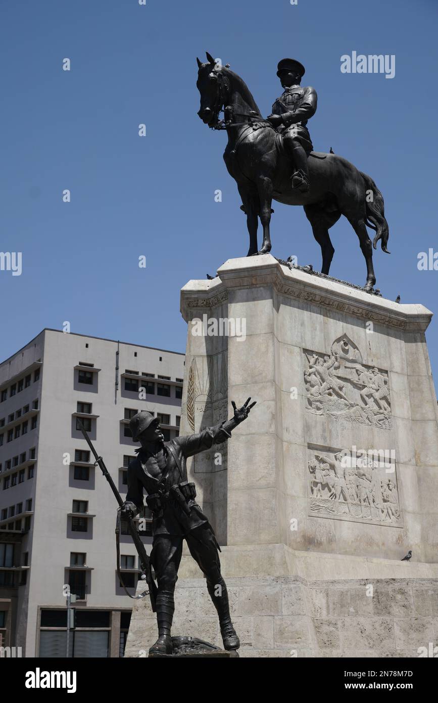 Ataturk Statue in Victory Monument in Ankara City, Turkiye Stock Photo ...