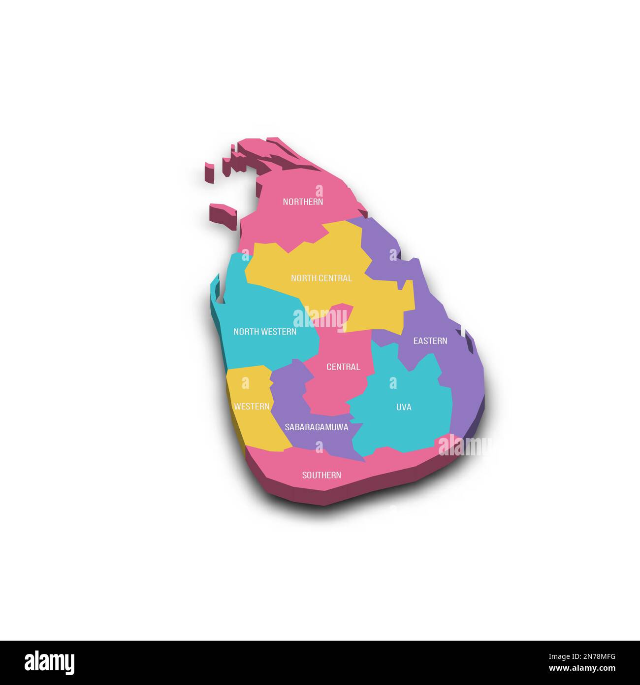Sri Lanka political map of administrative divisions - provinces ...
