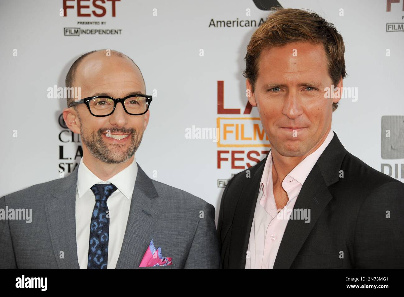 Jim Rash, left, and Nat Faxon arrive at the closing night of the LA ...