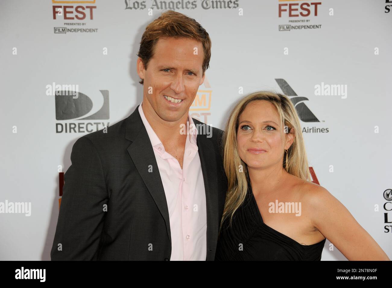 Nat Faxon, left, and Meaghan Gadd arrive at the closing night of the LA ...