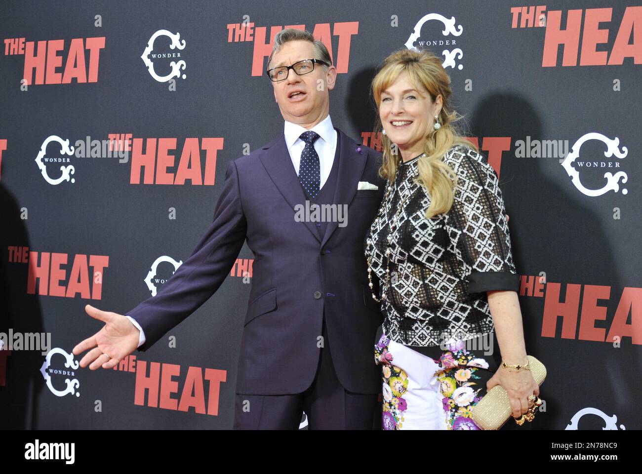 Director Paul Feig and wife Laurie Karon attend "The Heat" premiere at ...