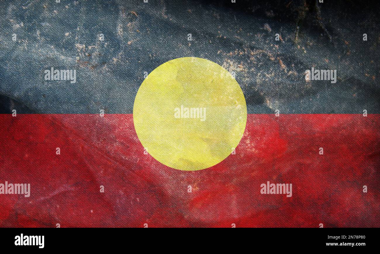 retro flag of Indigenous Australian peoples Aboriginal Australians with ...