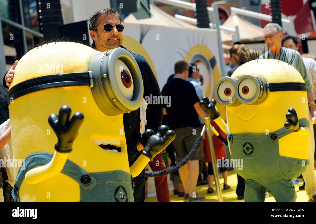 Steve Carell, a cast member in "Despicable Me 2," poses alongside ...