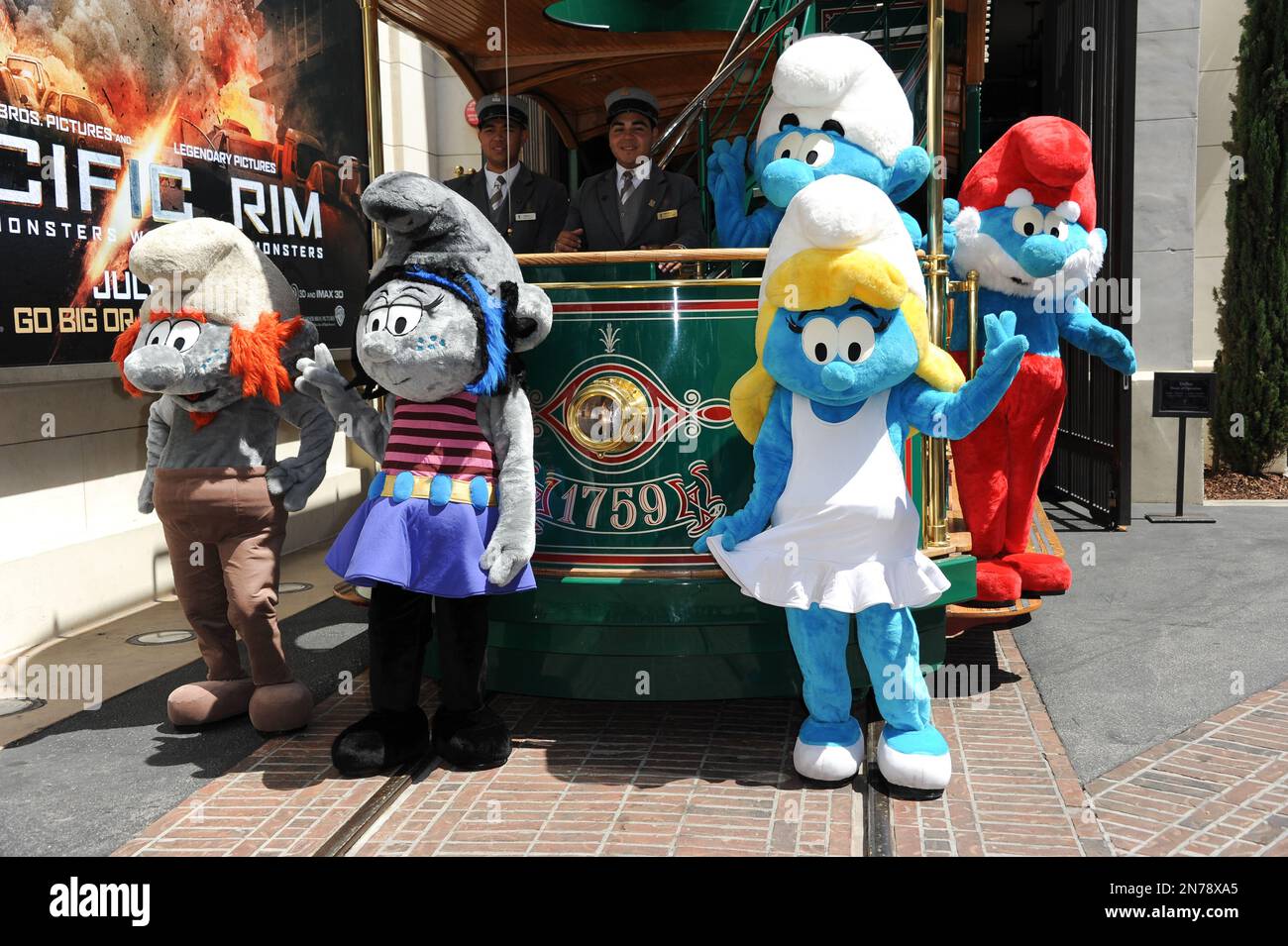 The Smurfs attend Meet the Smurfs on Global Smurfs Day at The Grove on ...