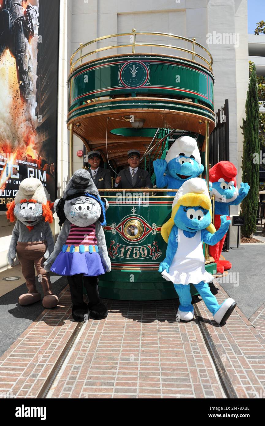 The Smurfs attend Meet the Smurfs on Global Smurfs Day at The Grove on ...
