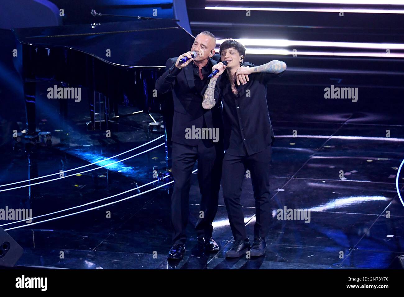 Sanremo, 73rd Italian Song Festival, Fourth Evening. The Duets. Eros ...