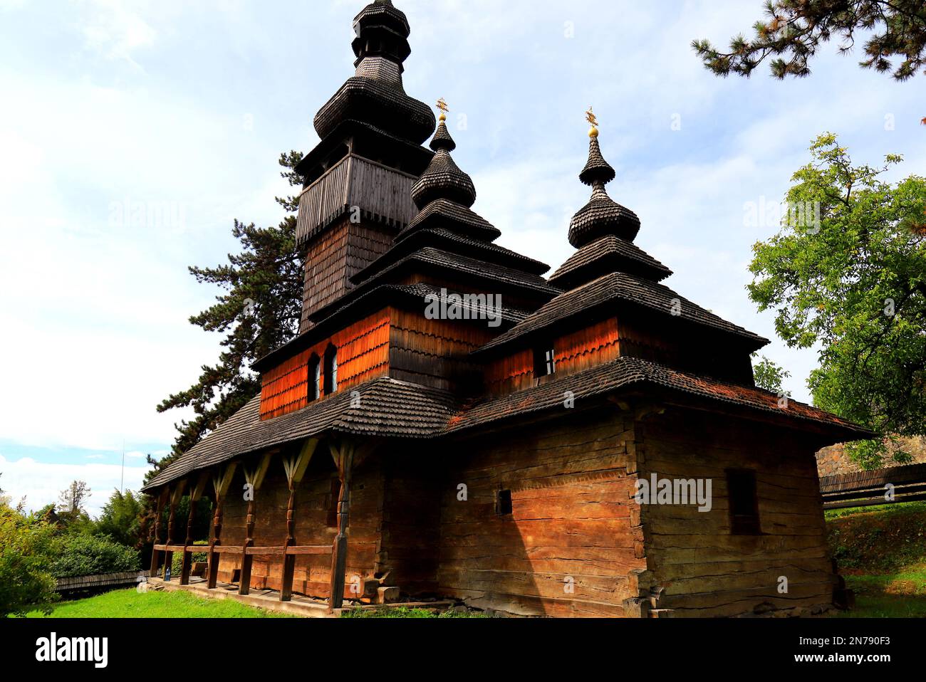 Old wooden church in Ukraine. Traditional rural Ukrainian church ...