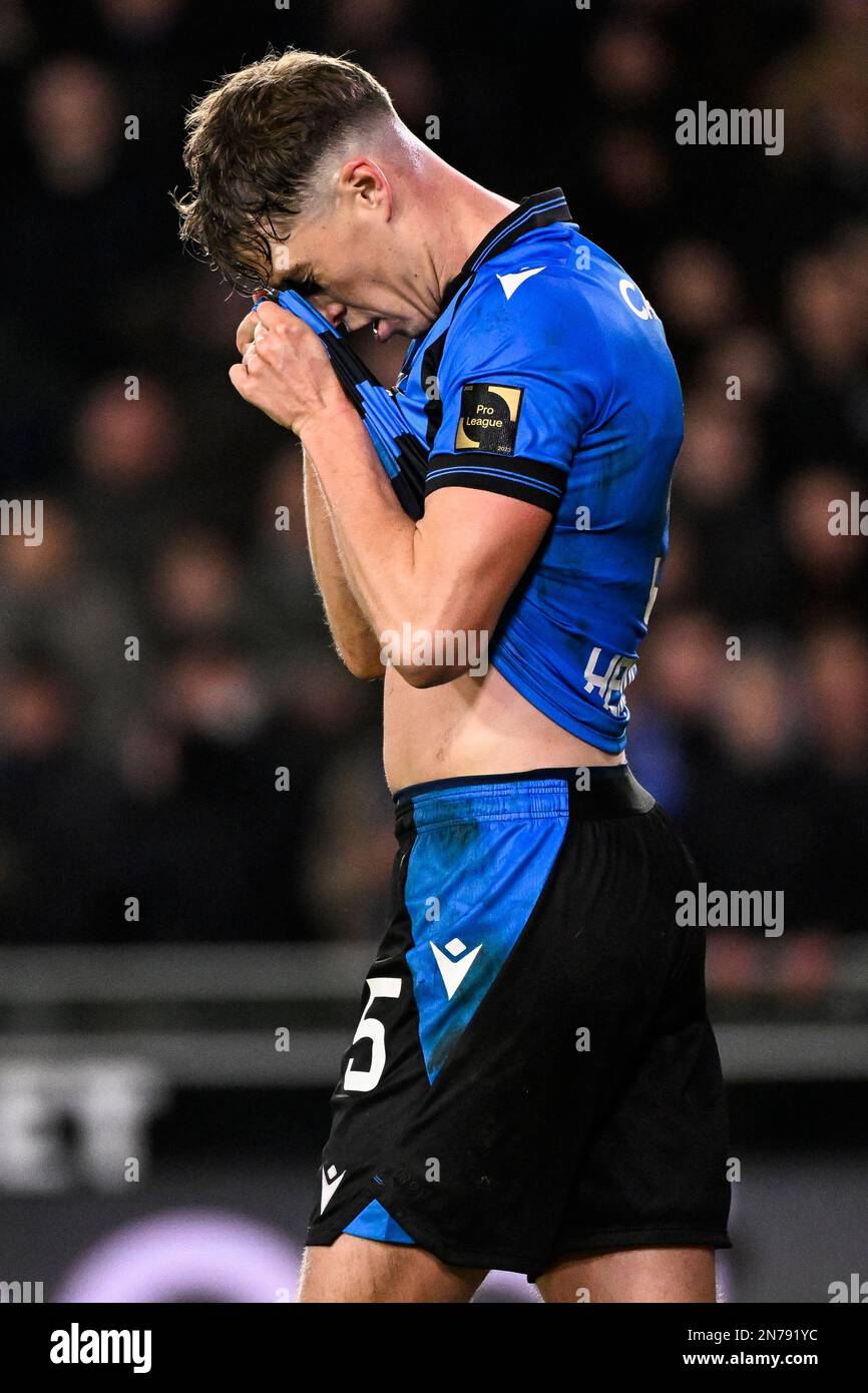Club's Jack Hendry looks dejected during a soccer match between Club ...