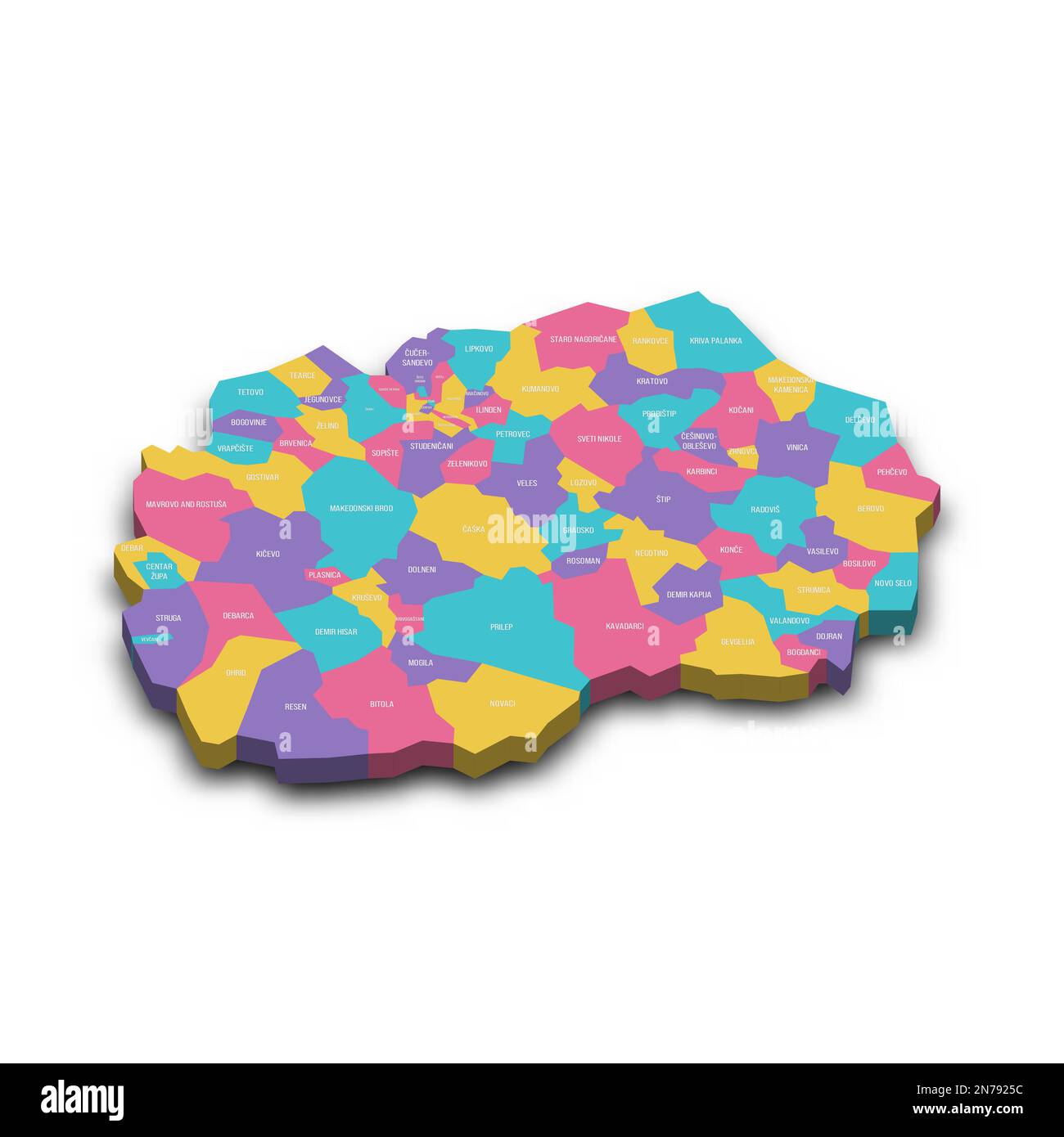 North Macedonia political map of administrative divisions ...