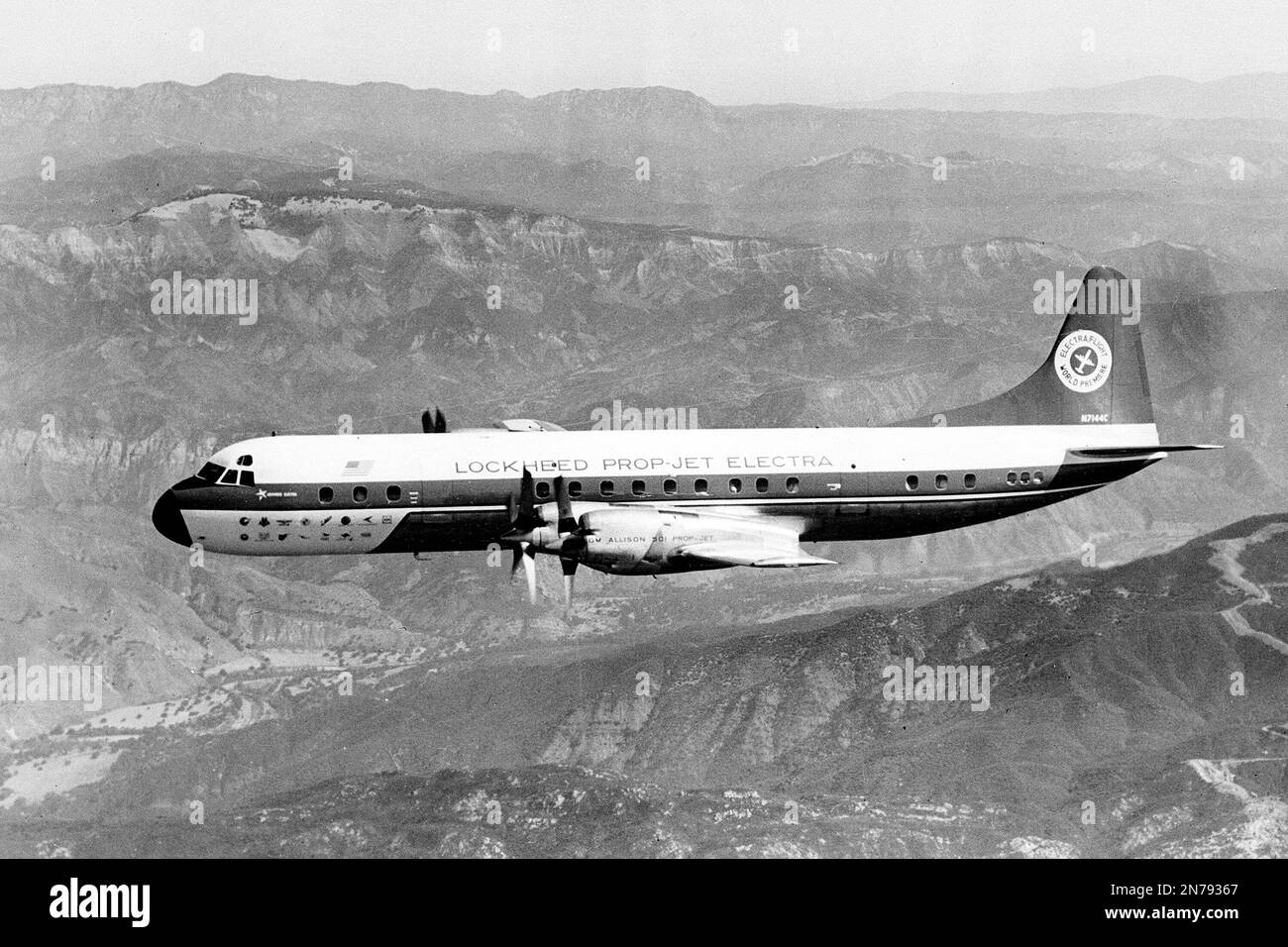 FILE - In this undated file photo of a Lockheed Prop-Jet Electra, a 75 ...