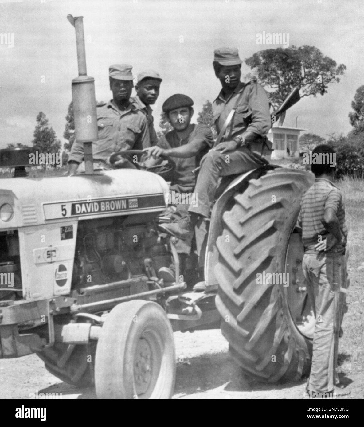 A cuban solider who fights for the MPLA in the Angolan civil war drives ...