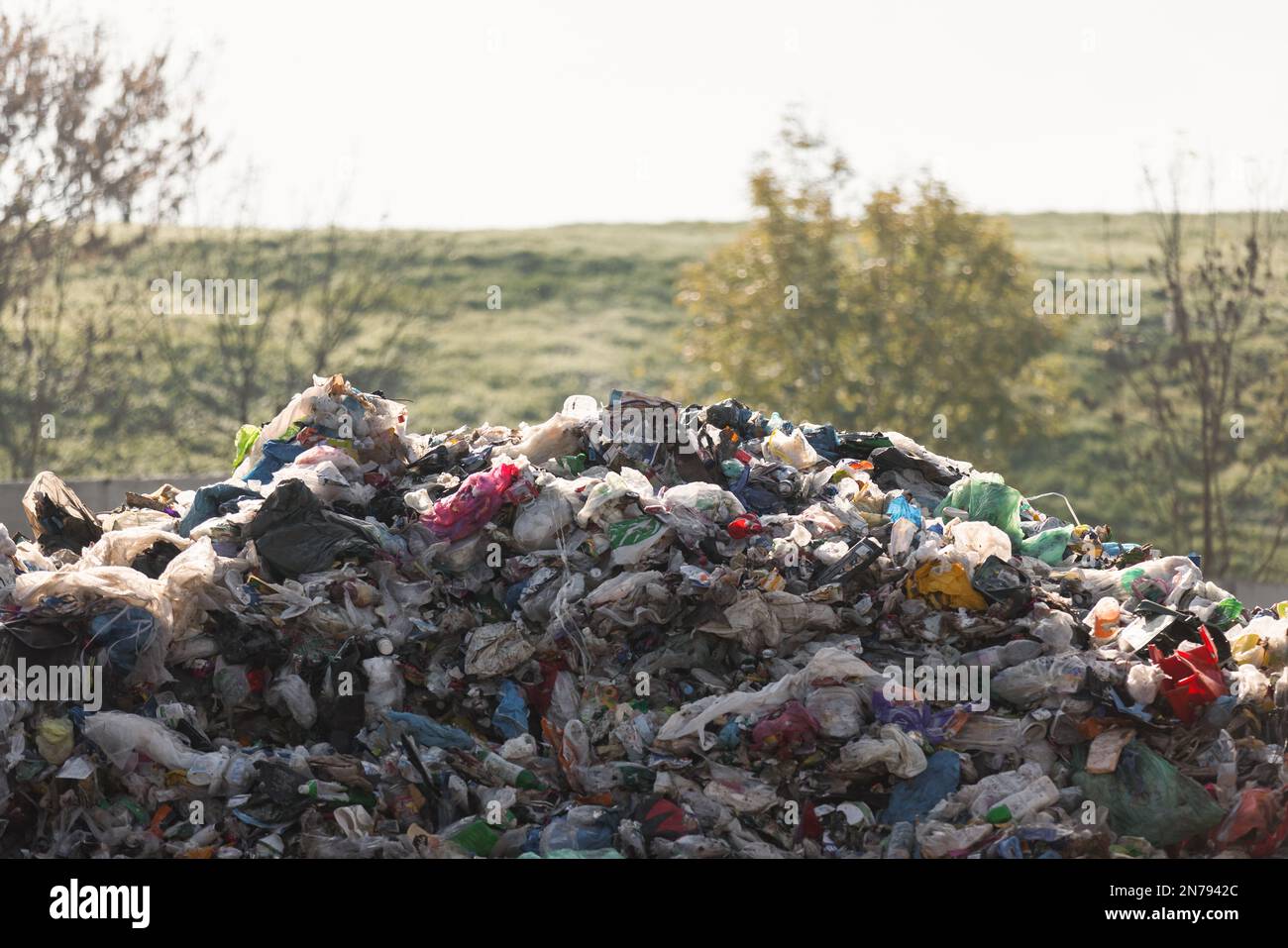 Filthy messy landfill site. Pollution, contamination and environmental ...