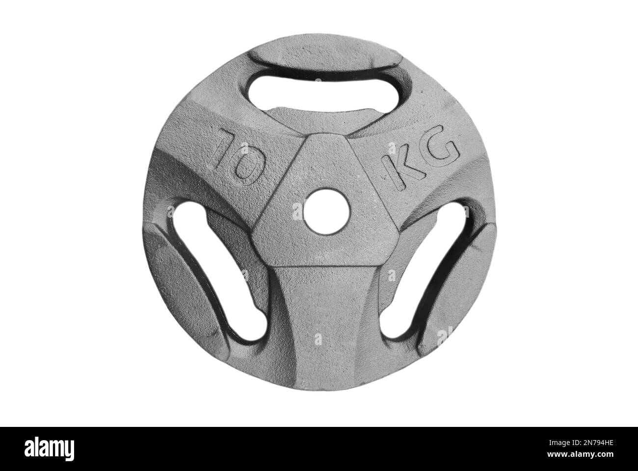 Dumbbell disc isolated on white background. Parts of professional ...