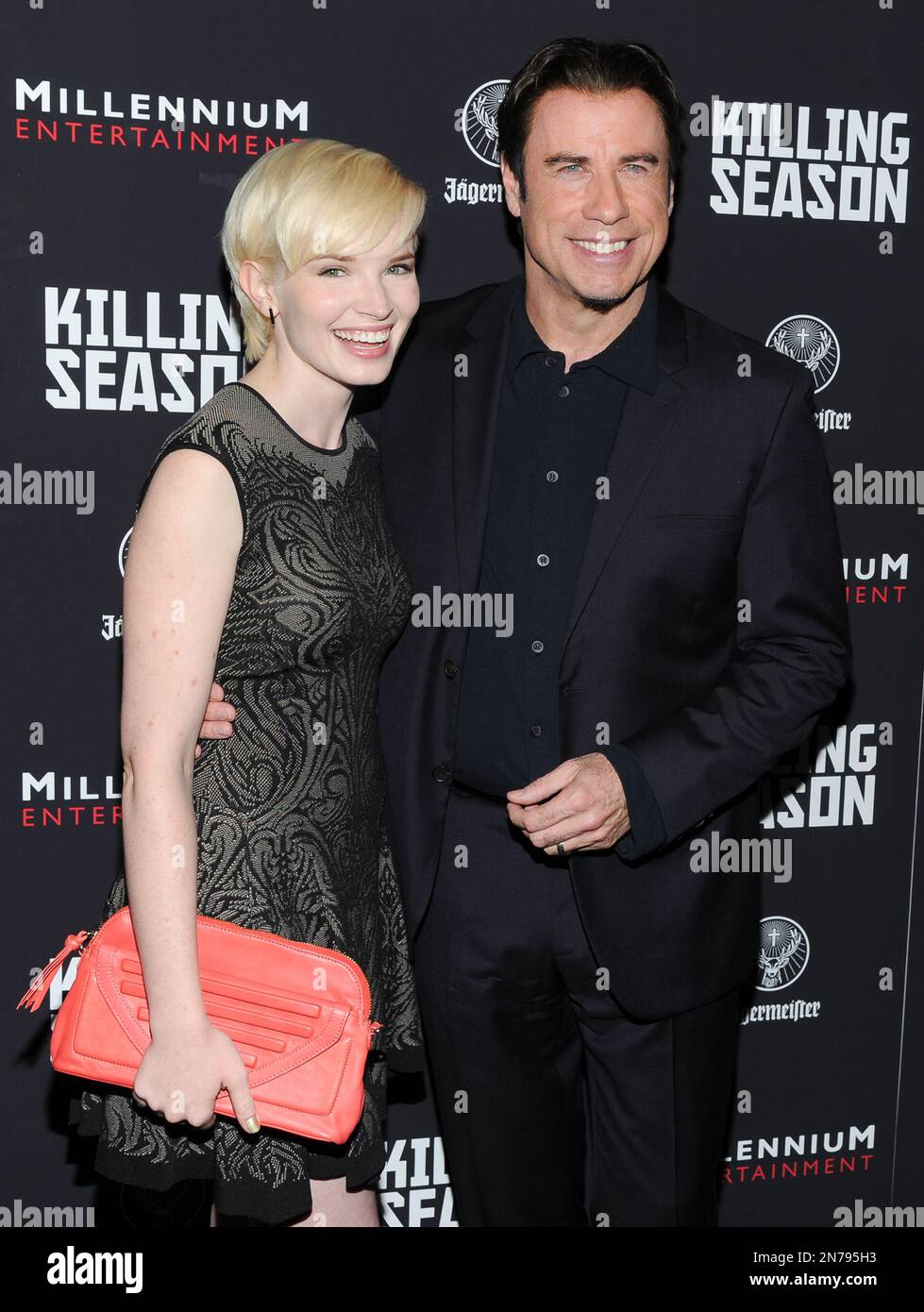 Actress Elizabeth Olin and actor John Travolta attend a special screening of "Killing Season ...