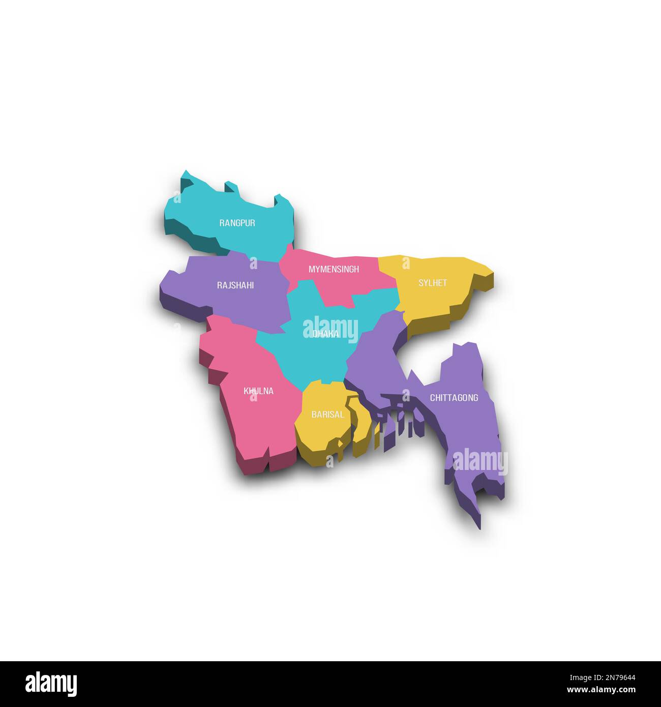 Bangladesh political map of administrative divisions - divisions ...