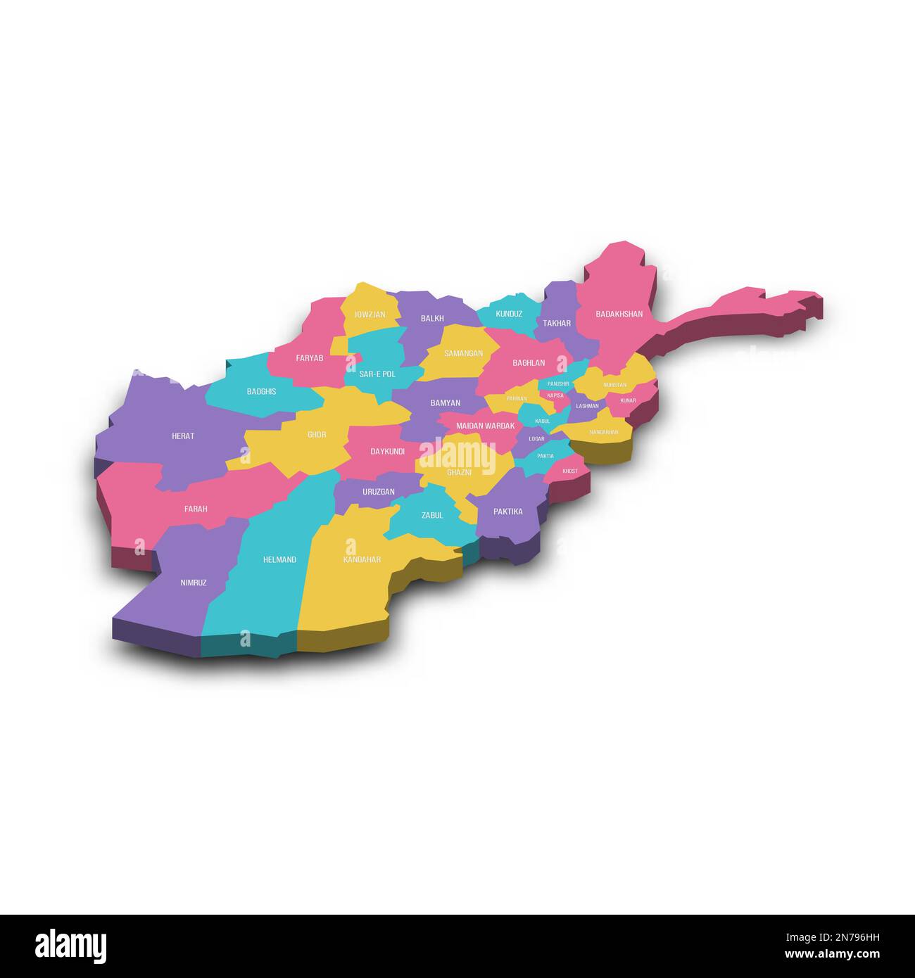 Afghanistan political map of administrative divisions - provinces ...