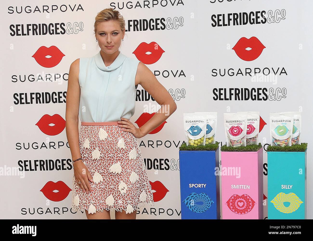 Russian tennis star Maria Sharapova poses for photos to launch ...
