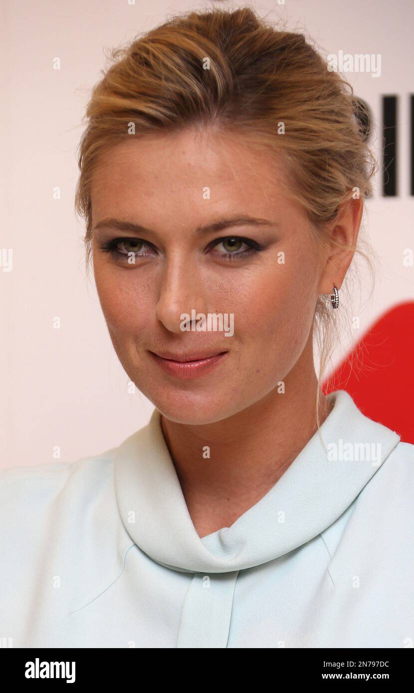 Russian tennis star Maria Sharapova poses for photos to launch ...