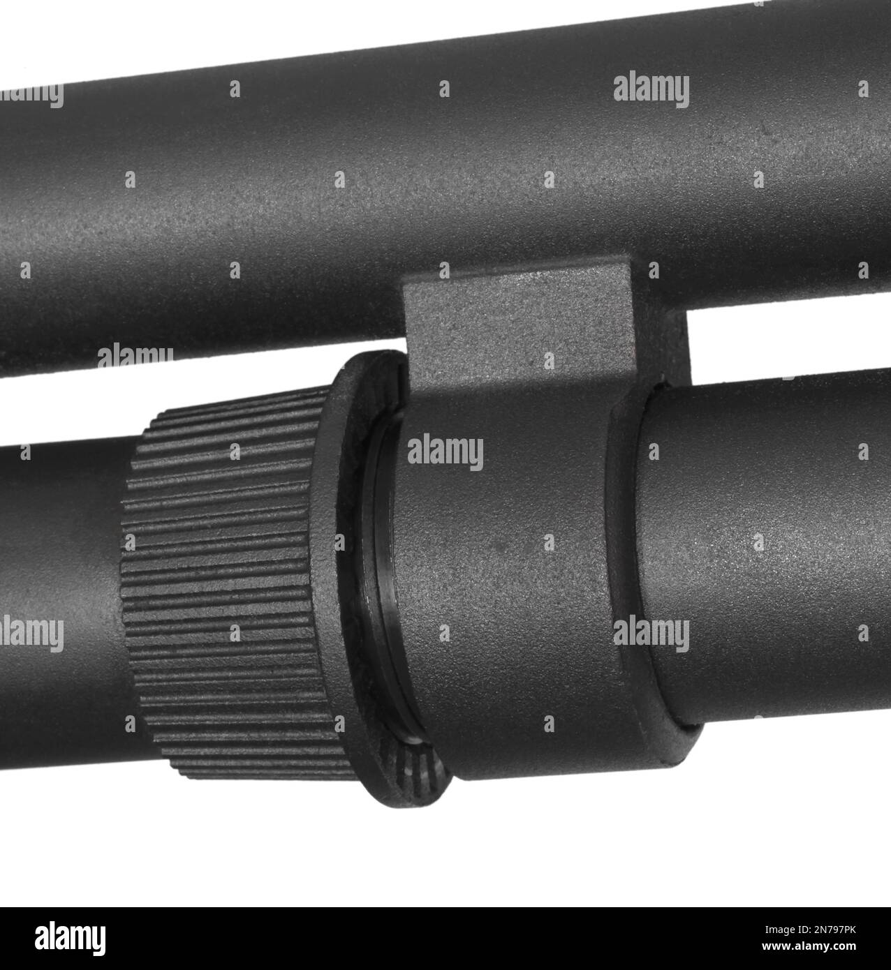 Shotgun magazine nut that is loosened on a white background Stock Photo ...