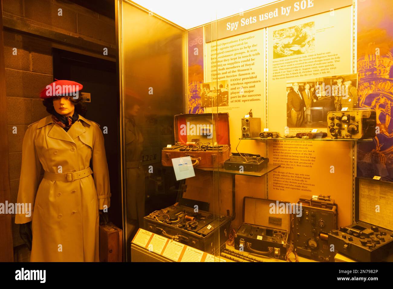 England, Dorset, Blandford Forum, Royal Signals Museum, Exhibit of Spy ...