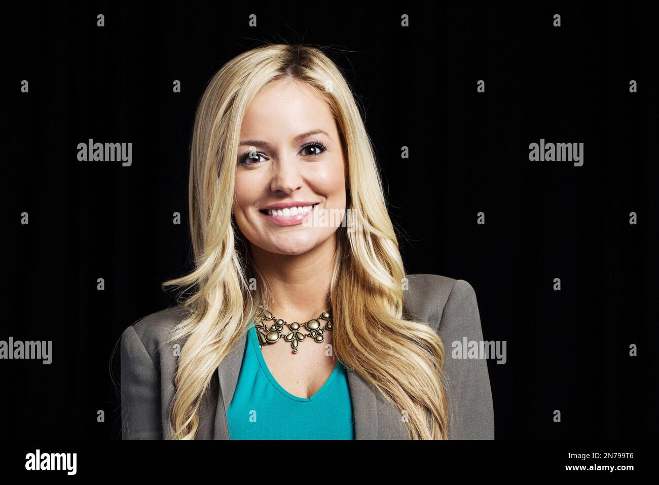 Reality TV star of ABC's "The Bachelorette" and jewelry designer, Emily ...