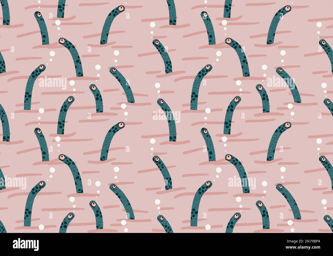 Cartoon sea ocean animals seamless spotted eel pattern for wrapping ...