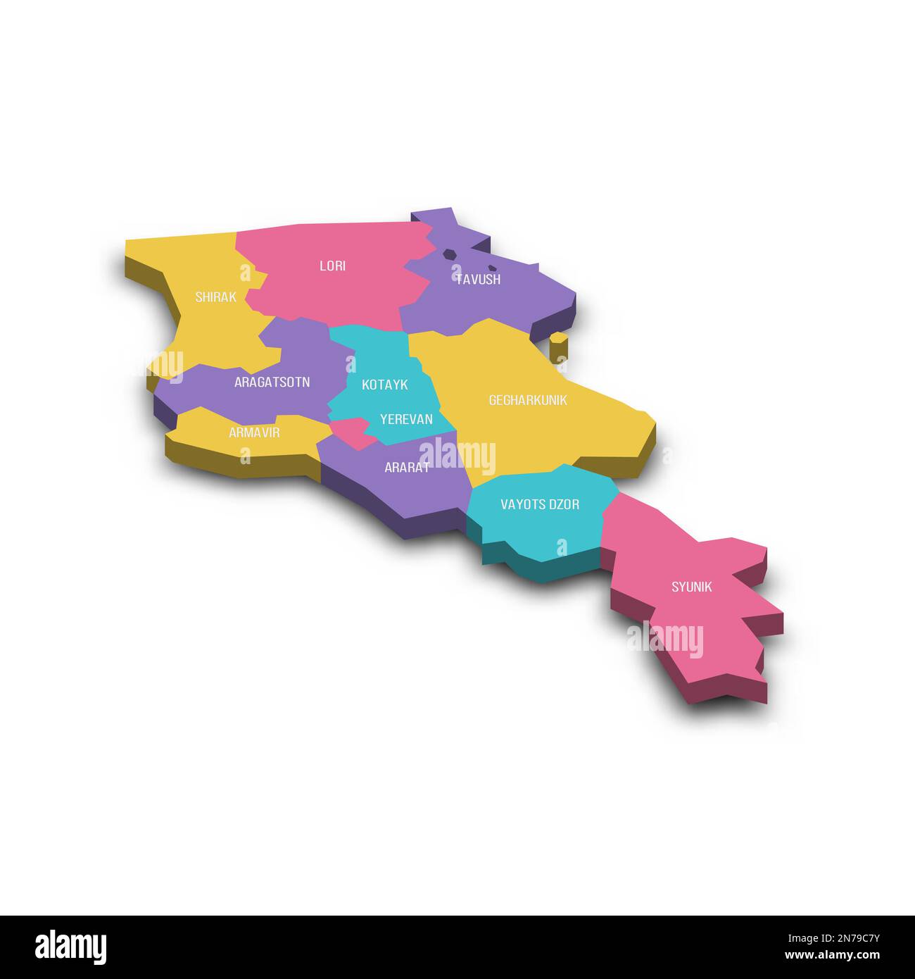 Armenia political map of administrative divisions - provinces and ...