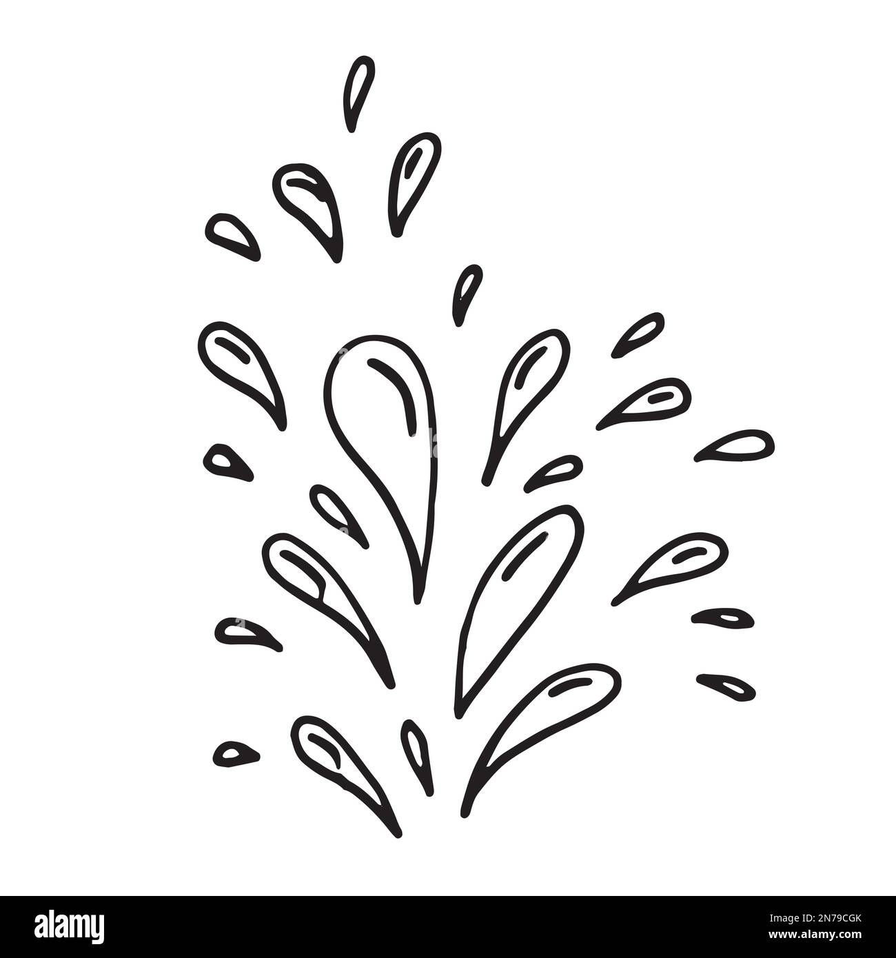 doodle water burst splash illustration hand drawing style vector Stock ...