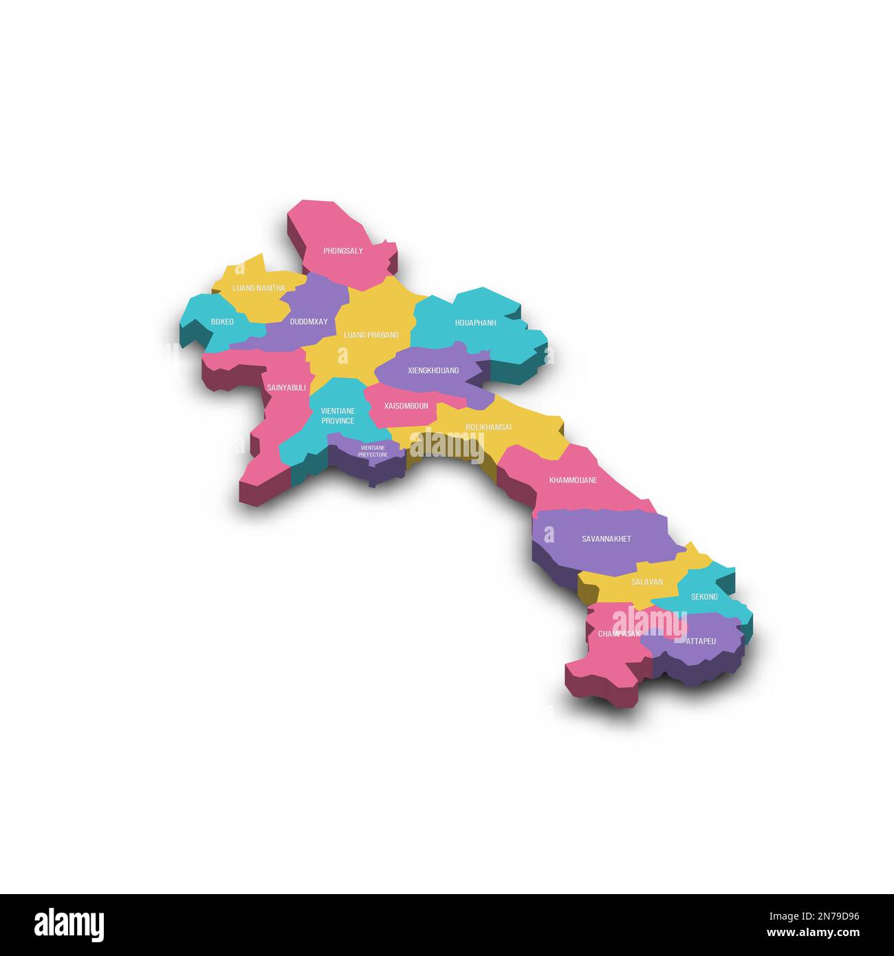 Laos political map of administrative divisions - provinces and ...