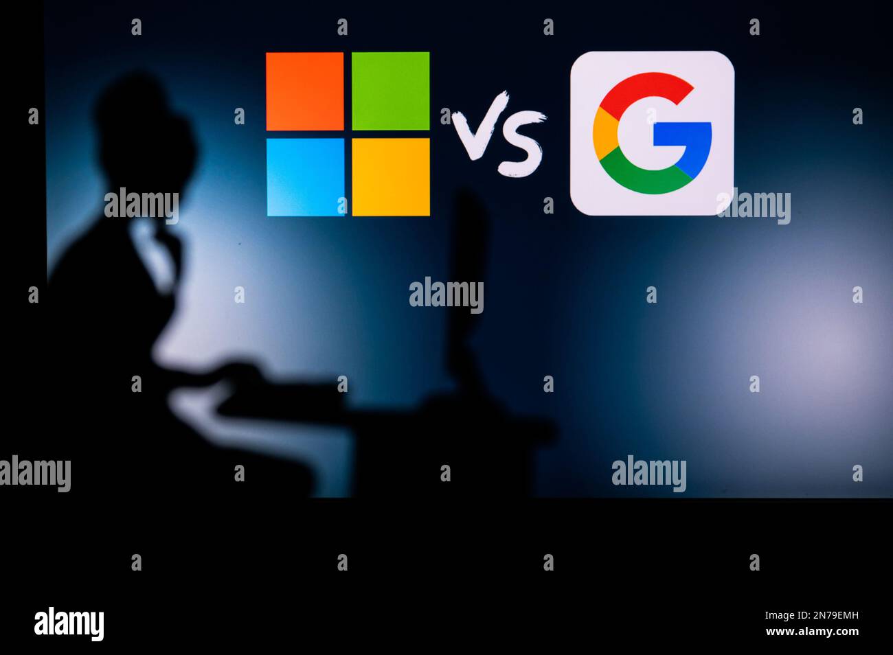 LOS ANGELES, USA, JANUARY 30, 2023: Microsoft vs Google. Women in Tech ...