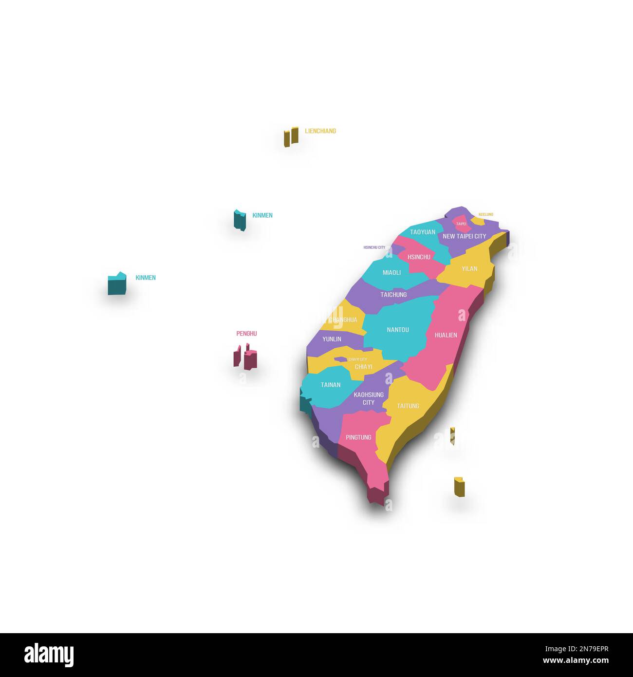 Taiwan political map of administrative divisions - provinces and ...