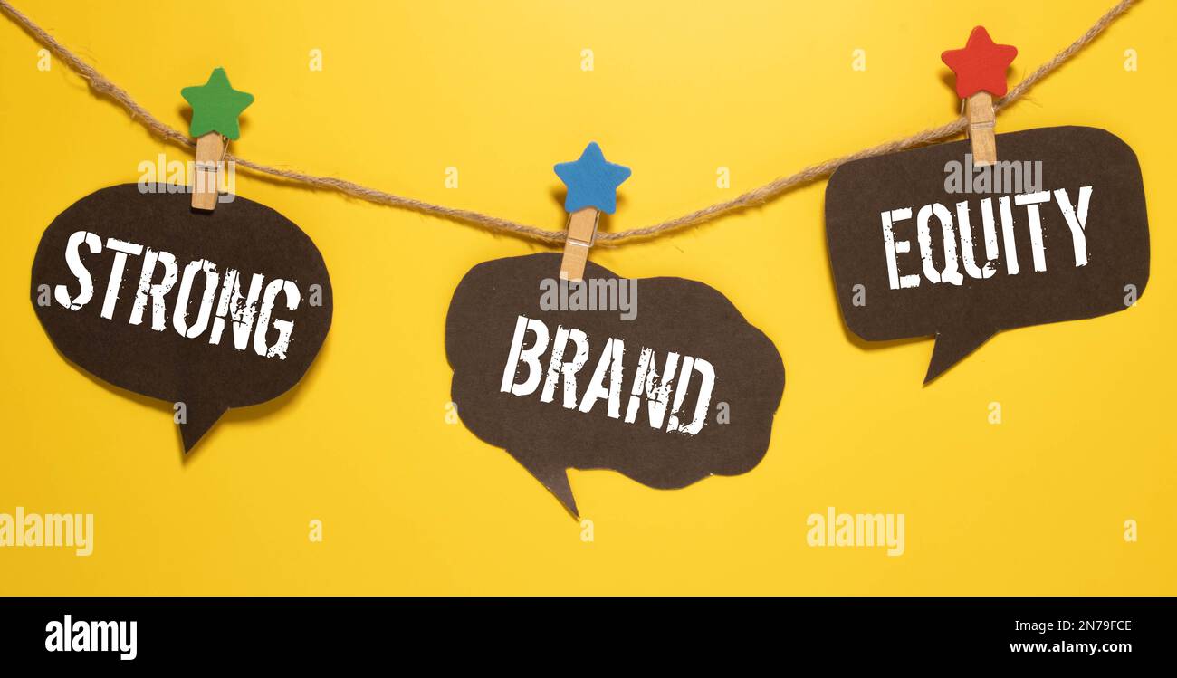 Strong brand equity symbol. Concept words Strong brand equity on wooden ...
